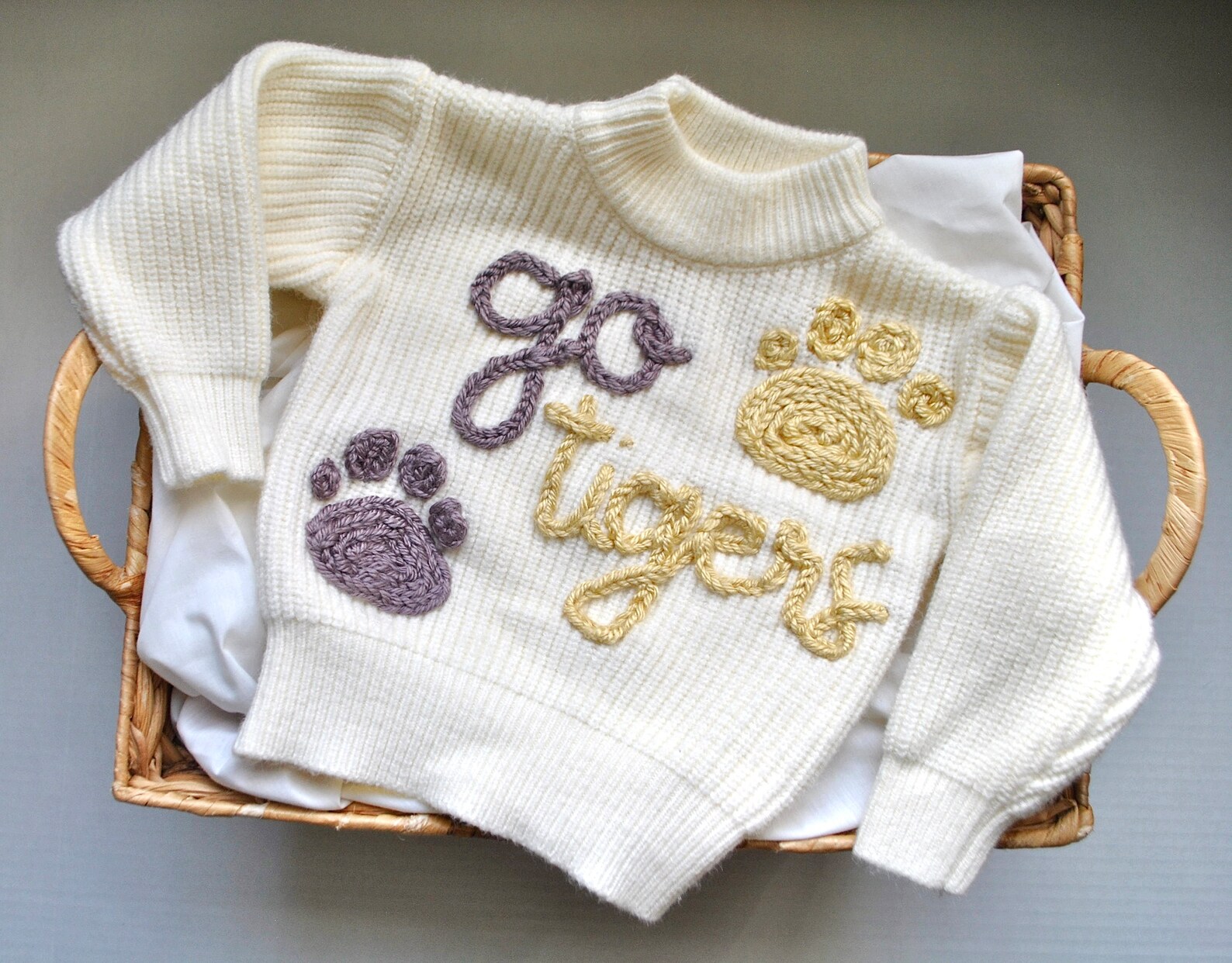 Go Tigers Baby Boy/girl Personalized Sweater LSU Baby Gear, Baby Gifts ...