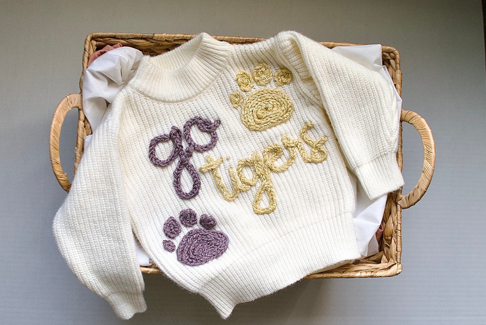 Go Tigers Baby Boy/girl Personalized Sweater LSU Baby Gear, Baby Gifts ...