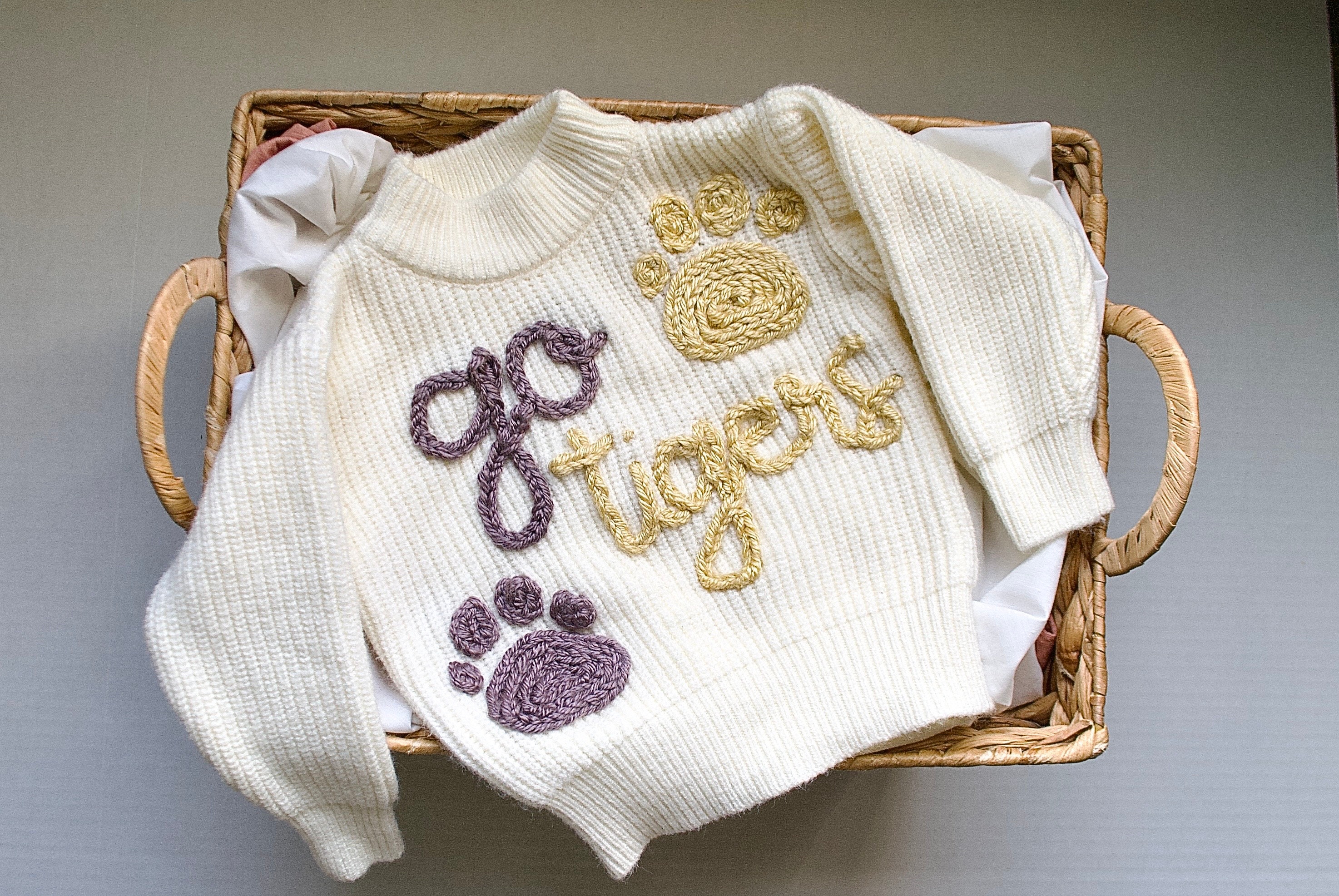 Go Tigers Baby Boy/girl Personalized Sweater LSU Baby Gear, Baby Gifts ...