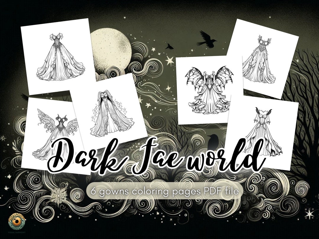 Dark Fae World: Halloween Coloring Pages, Adult Coloring, Fashion ...