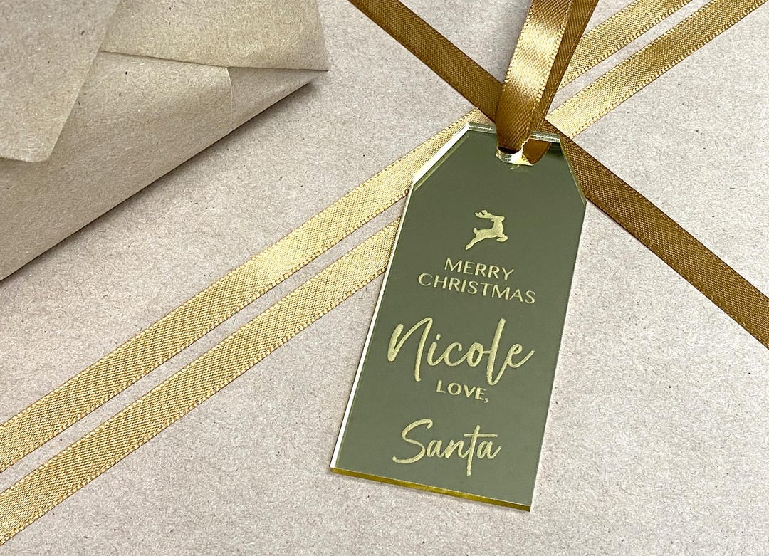 Personalized Gold Gift Tag: Engraved Custom Christmas Stocking Tag #CO7 ...