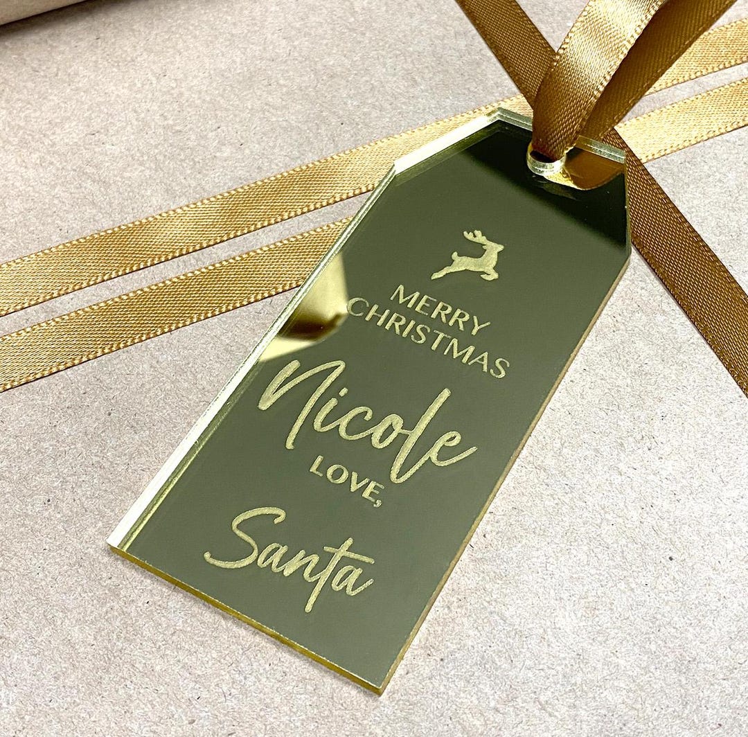 Personalized Gold Gift Tag Engraved With Name Custom Ornament for ...