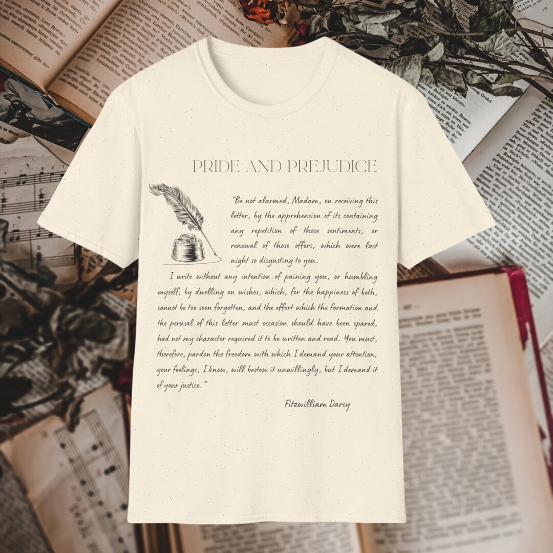 Pride and Prejudice Shirt, Pride and Prejudice Letter, Mr Darcy ...