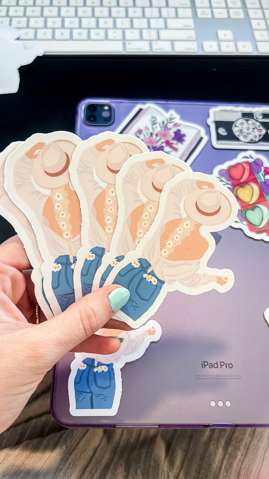 Woman Daisy Delight Waterproof Sticker for Flower Lovers Durable ...