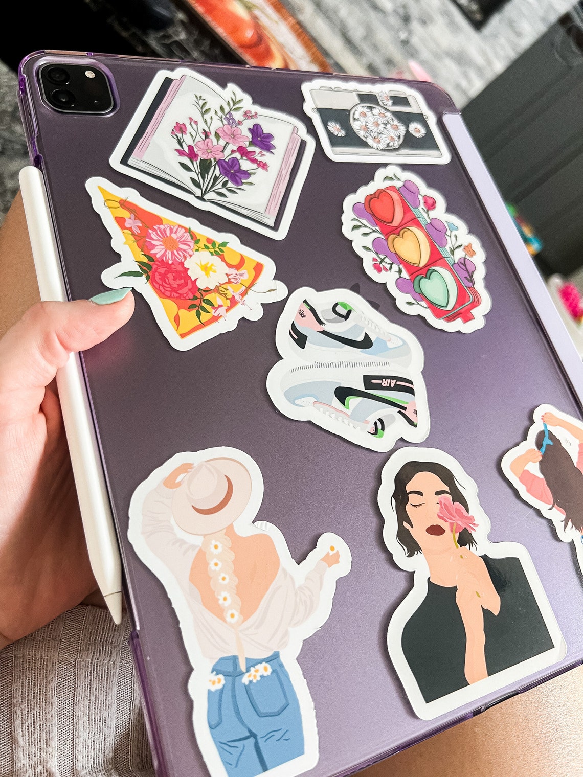 Woman Daisy Delight Waterproof Sticker for Flower Lovers Durable ...