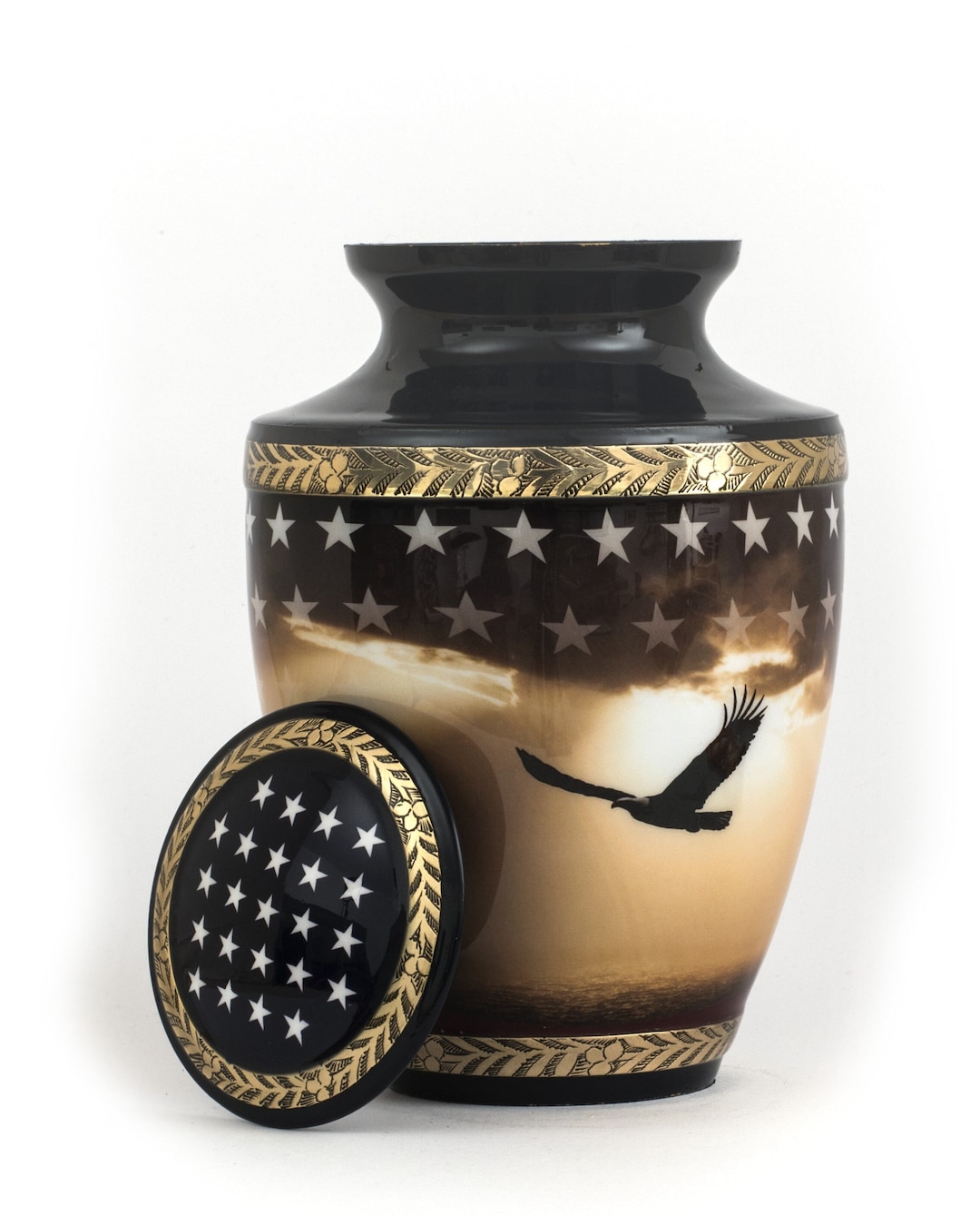 Handcrafted Brass Cremation Urn: American Flag Eagle Design - Etsy