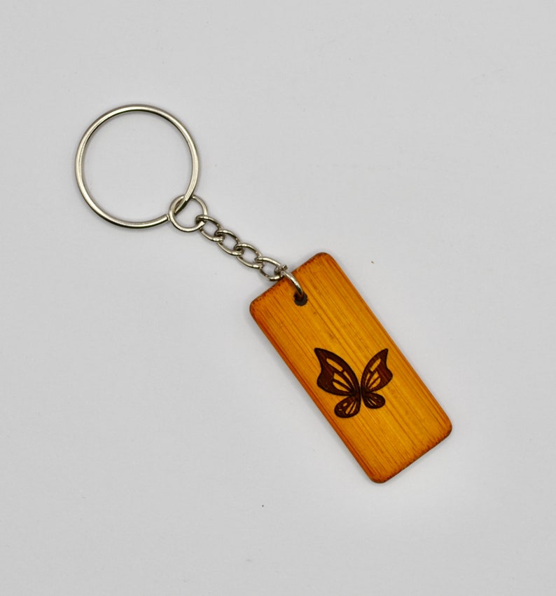Double Sided Engraved Bamboo Keychains - Etsy
