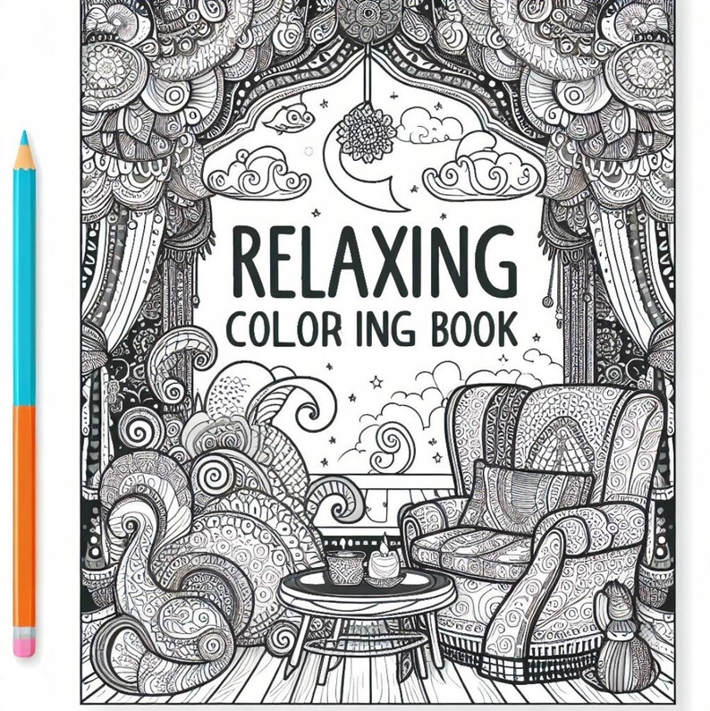 Relaxing Coloring Book - Etsy