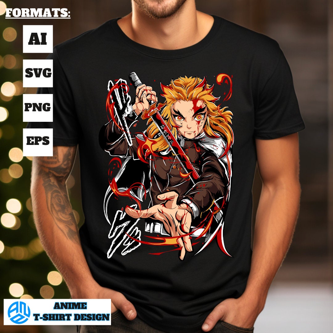 Demon Slayer Rengoku. High-quality Anime Vector Files, Prepared for DTF ...