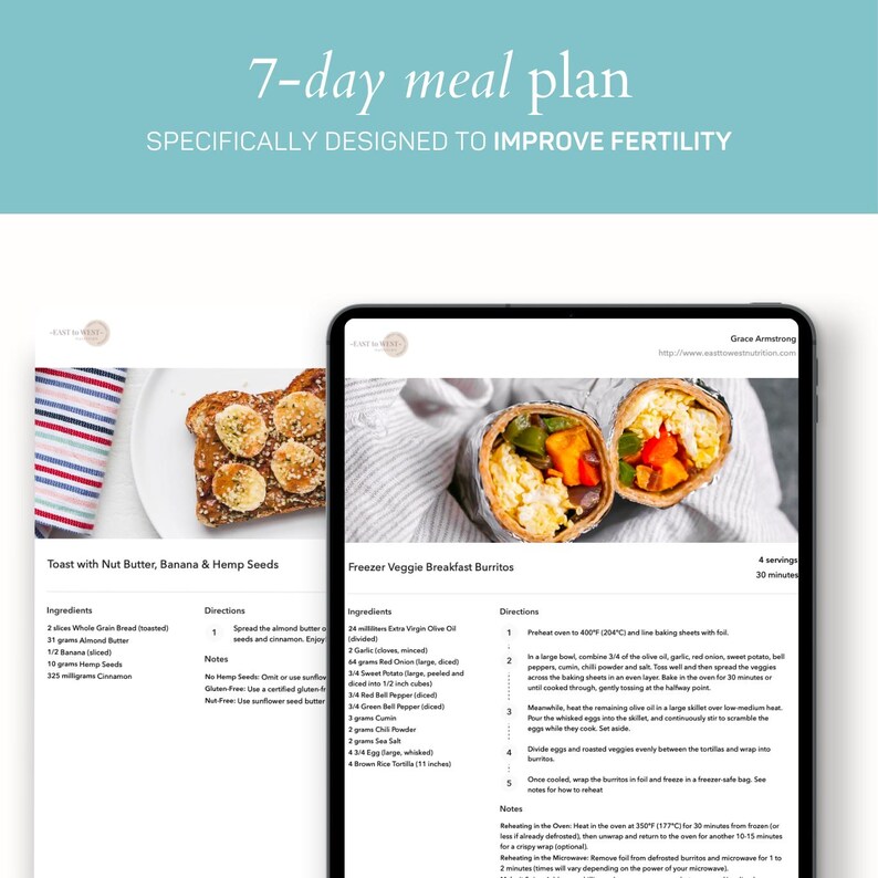 7-day Male Fertility Meal Plan Healthy Diet for Preconception ...