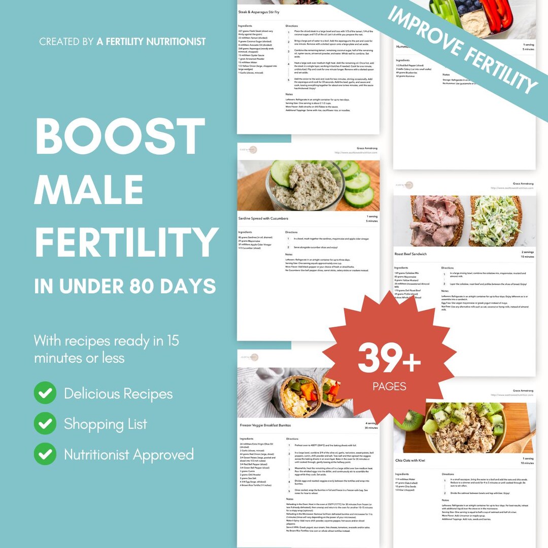 7-day Male Fertility Meal Plan Healthy Diet for Preconception ...