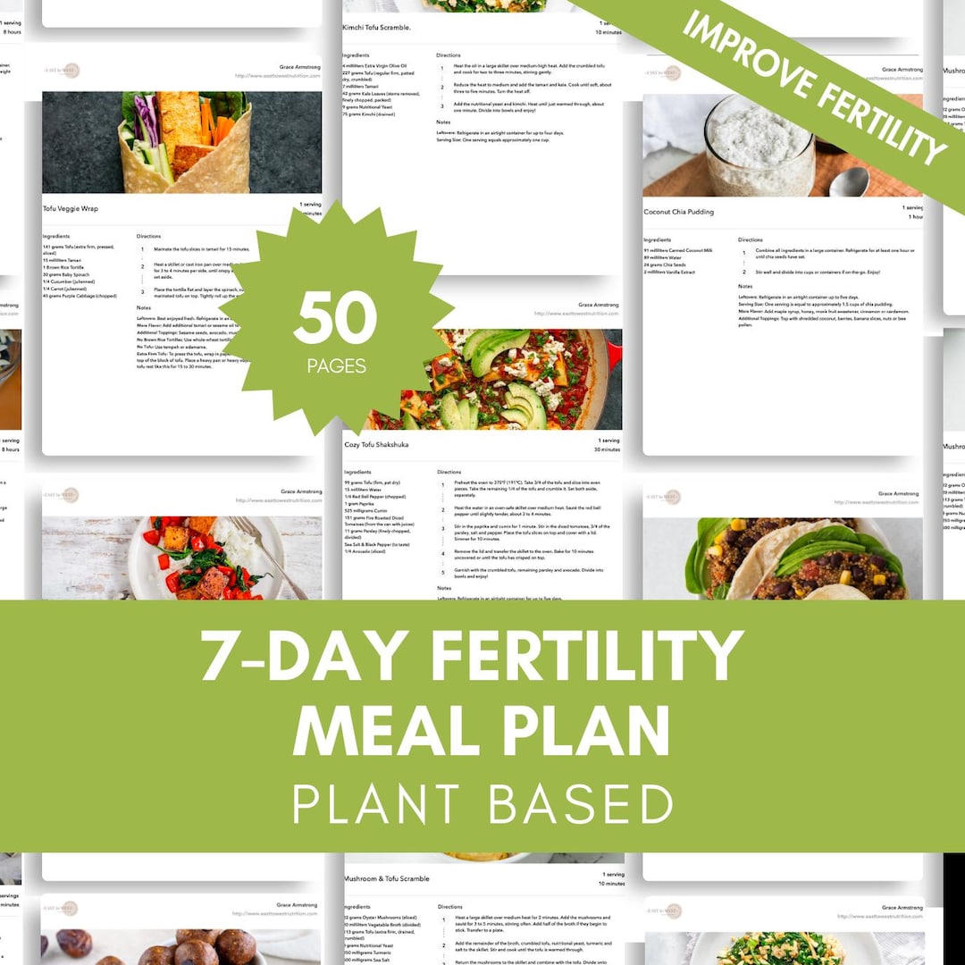 7-day Plant-based Fertility Meal Plan Healthy Preconception & Pregnancy ...
