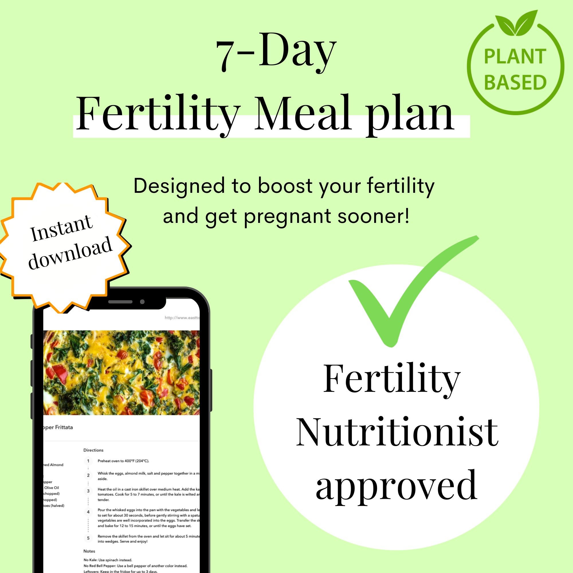 7-day Fertility Meal Plan plant Based - Etsy