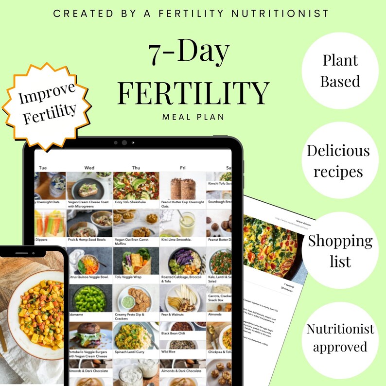 7-day Fertility Meal Plan plant Based - Etsy
