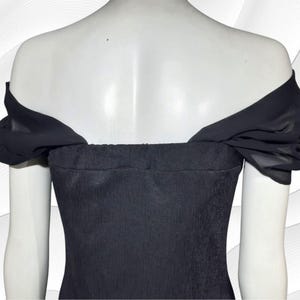BLACK, CHIFFON, DETACHABLE Straps, Detachable Sleeves, Closed Shoulders ...