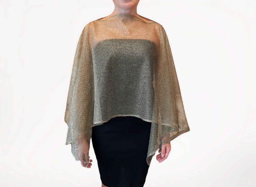 Gold Mesh Fabric Cape. Elegant Shoulder Coverage. Embellishment for ...