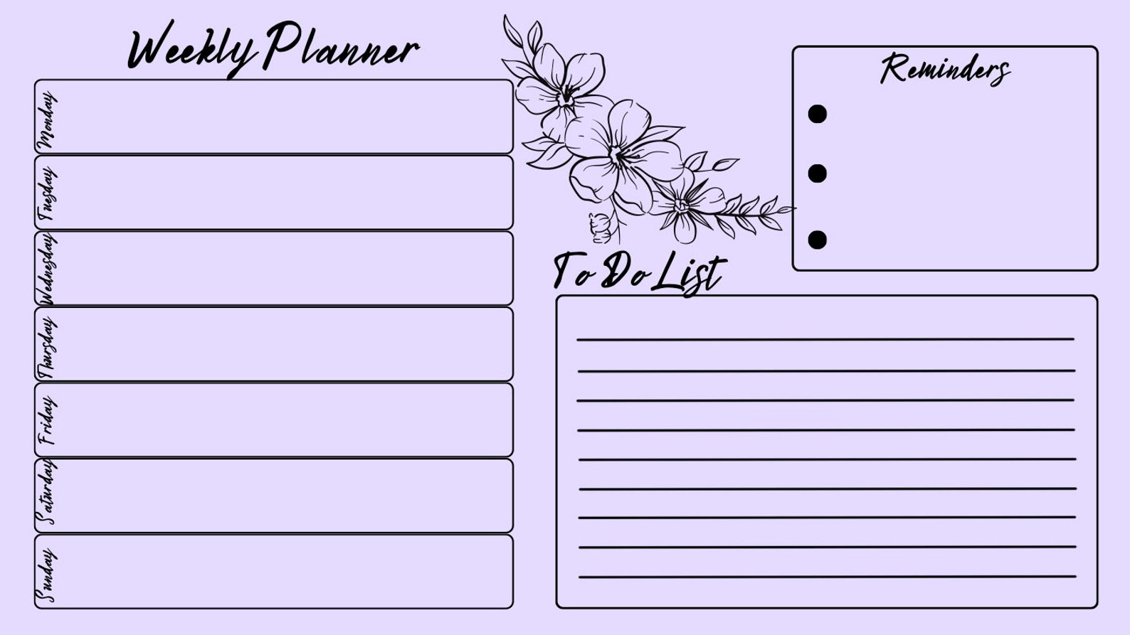 Monthly Calendar Printable, Weekly Planner Printable, Instant Download ...