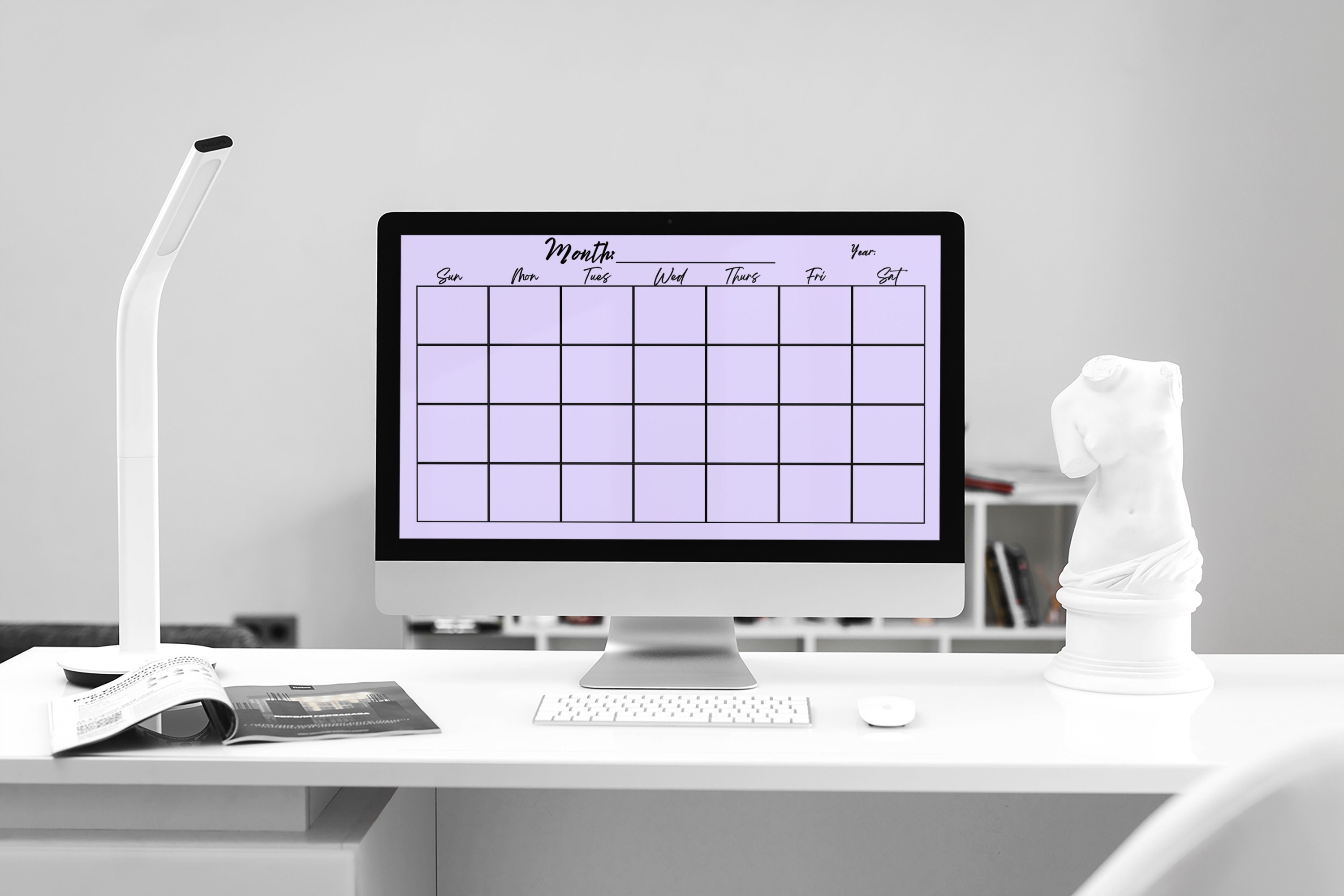 Monthly Calendar Printable, Weekly Planner Printable, Instant Download ...