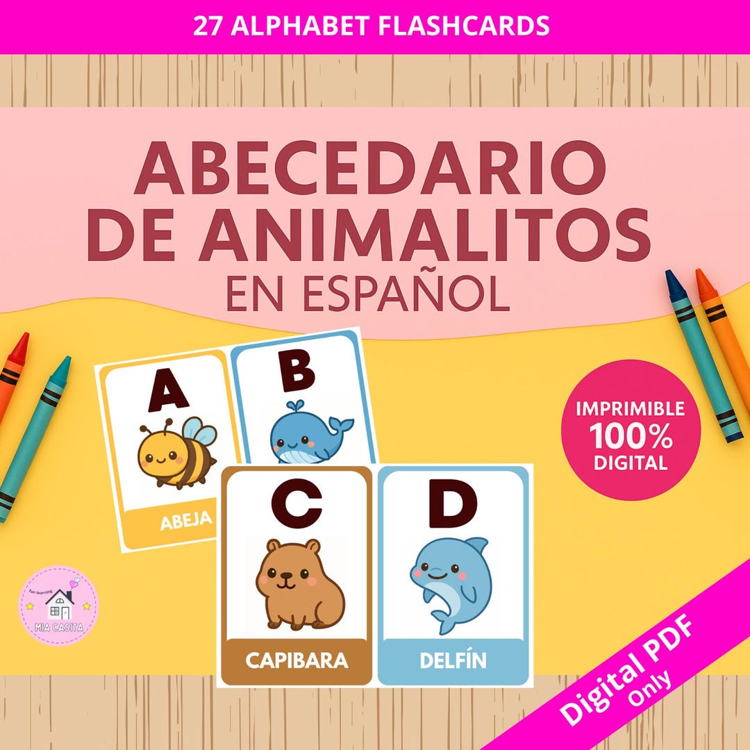 Animal Alphabet in Spanish PDF – Spanish Animal Alphabet Flashcards ...