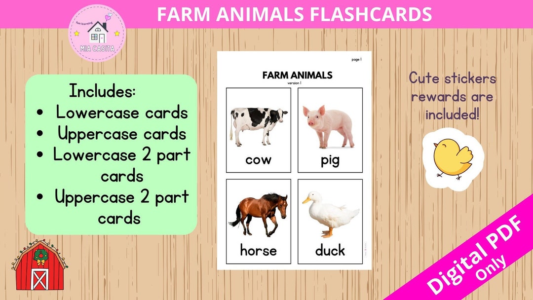 Farm Animals Flashcards - Engage, Learn, and Grow With Our Vibrant ...
