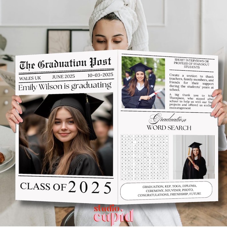 Graduation Newspaper, Graduate Newspaper, Graduation Bouquet, Newspaper ...