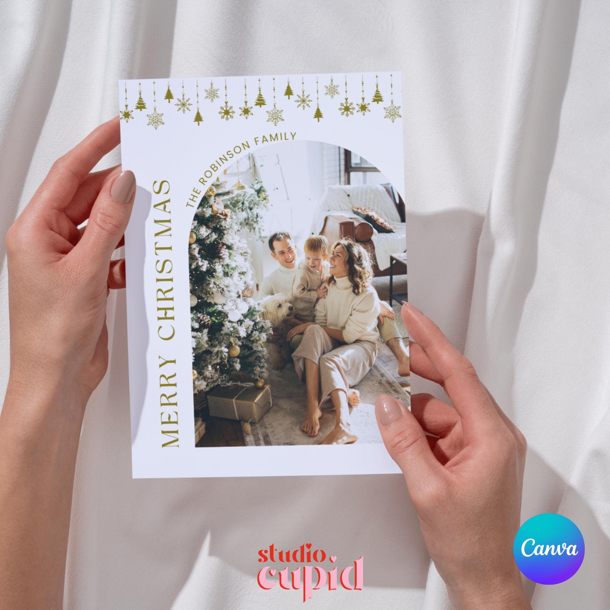 Christmas Photo Card Template, Custom Xmas Card, Personalized Postcard ...