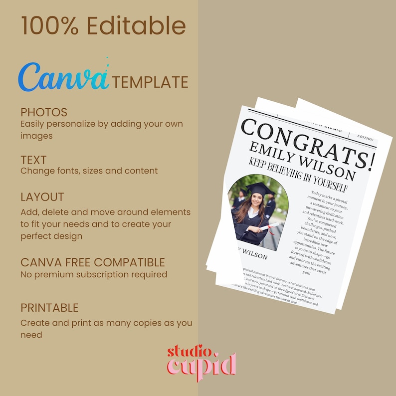 Graduation Newspaper Template, Bouquet Wrap Gift, Newspaper Gifts ...