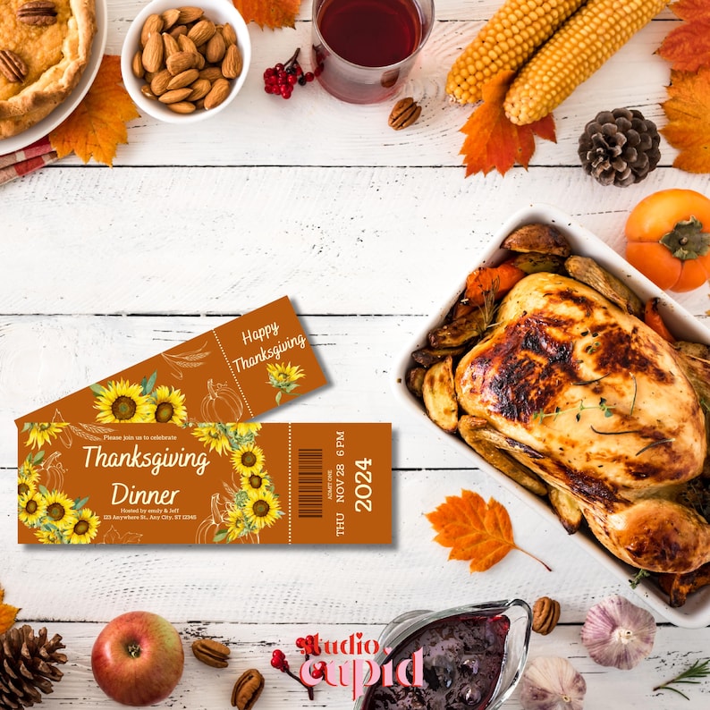 Thanksgiving Boarding Pass, Editable Ticket Template, Thanksgiving ...