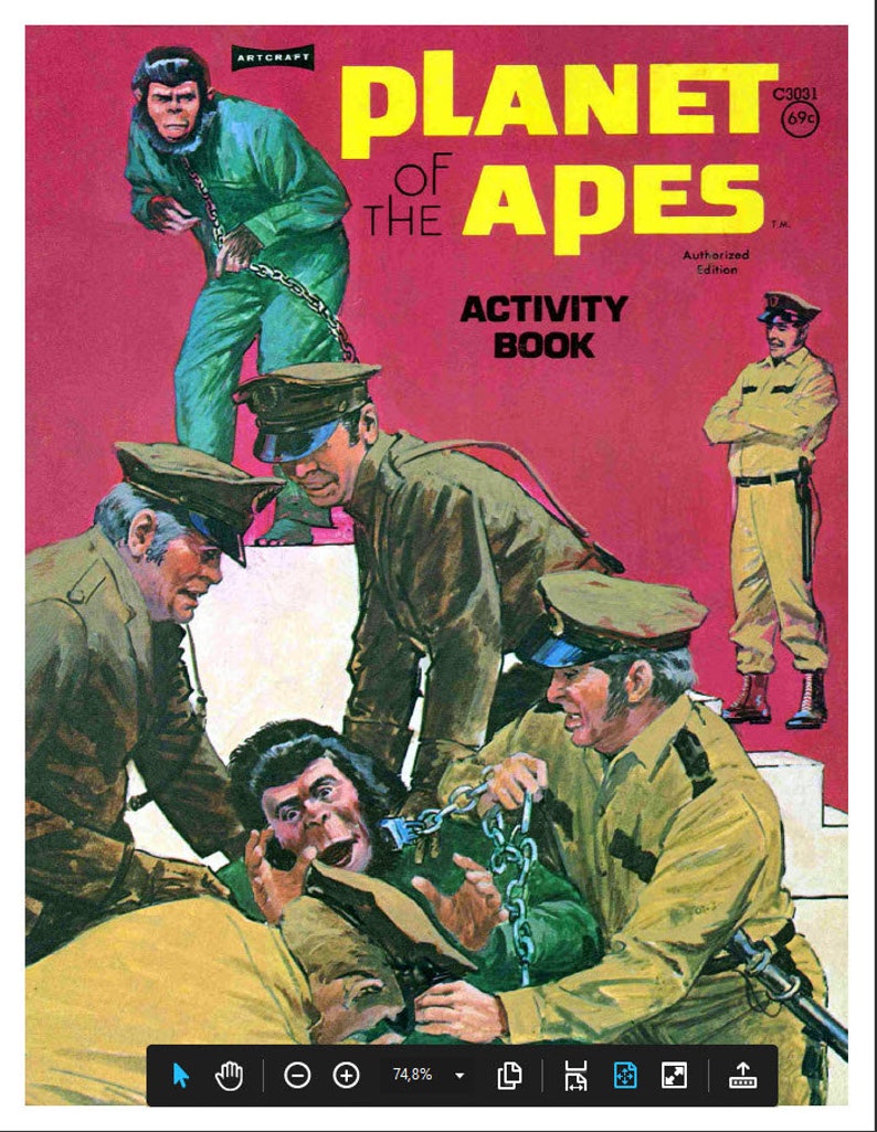 Vintage 1970s Planet of the Apes Coloring Book Set - Etsy