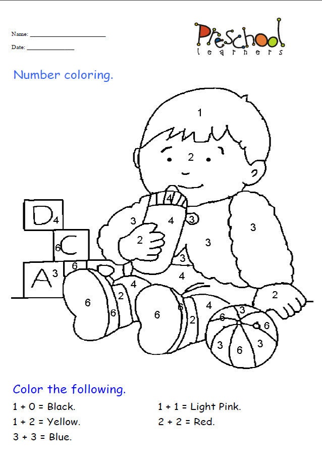25 Pre-school Coloring Pages for Teachers, Kids Coloring, Kids Number ...