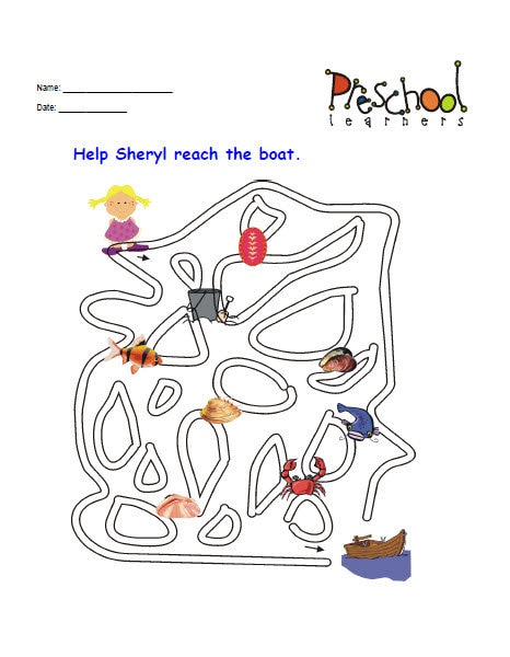 34 Fun and Educational Preschool Maze Game Bundle Colorful, Child ...