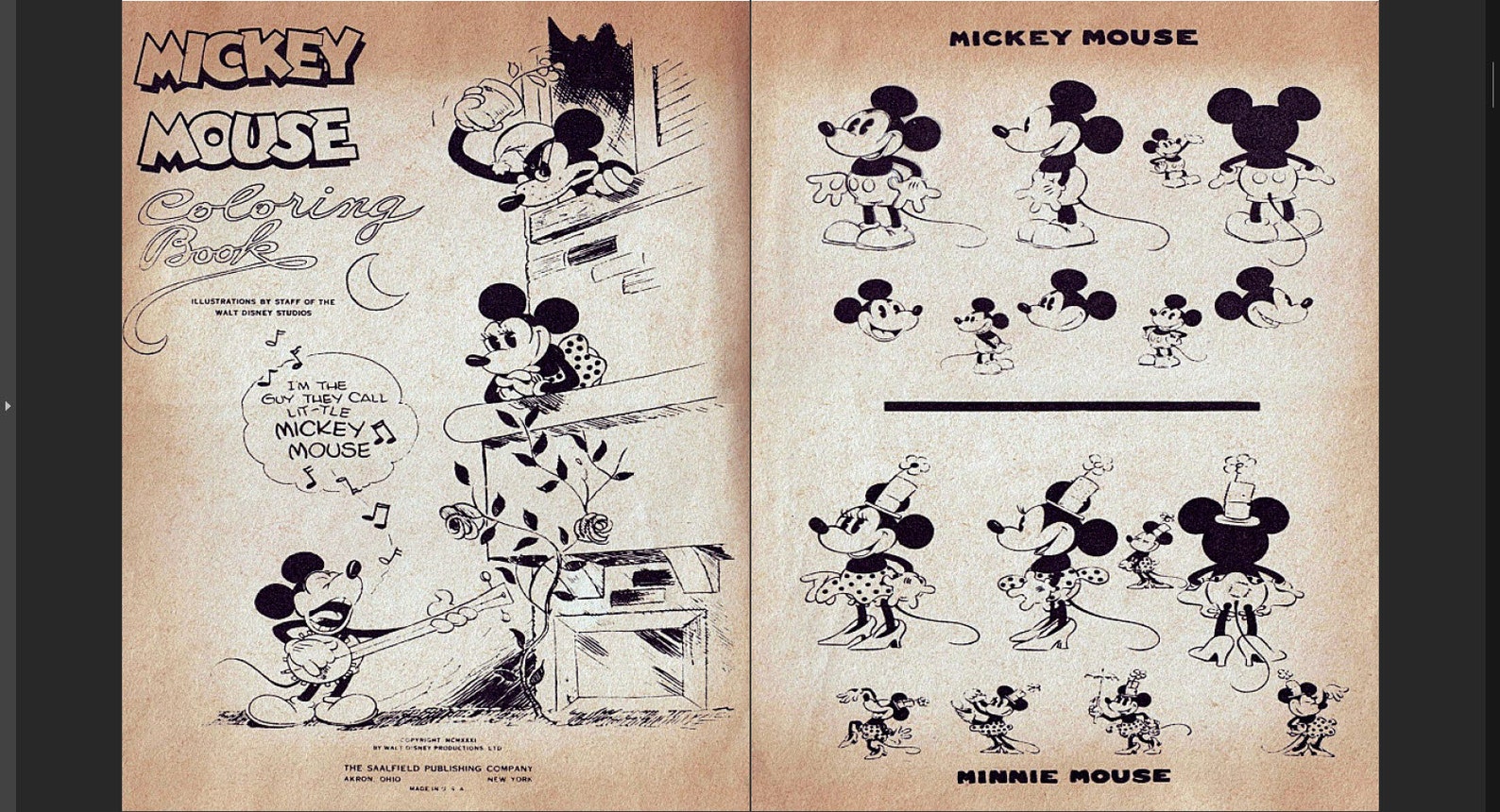 MICKEY MOUSE Coloring Book 871 Rare , 1st. Ed. 1931, Digital Version - Etsy