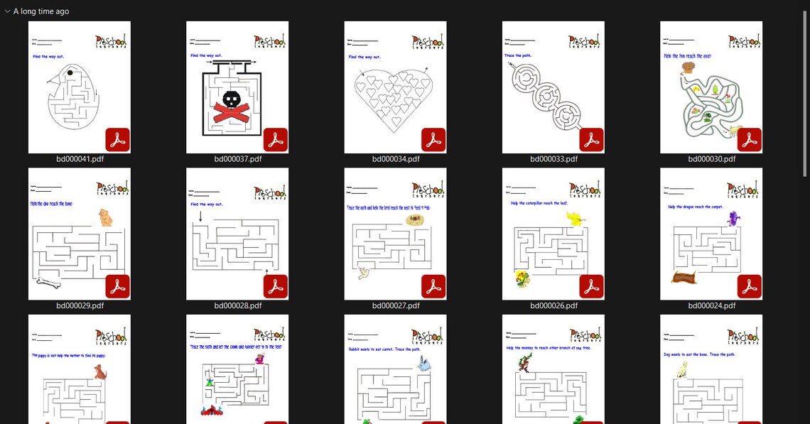 34 Fun and Educational Preschool Maze Game Bundle Colorful, Child ...