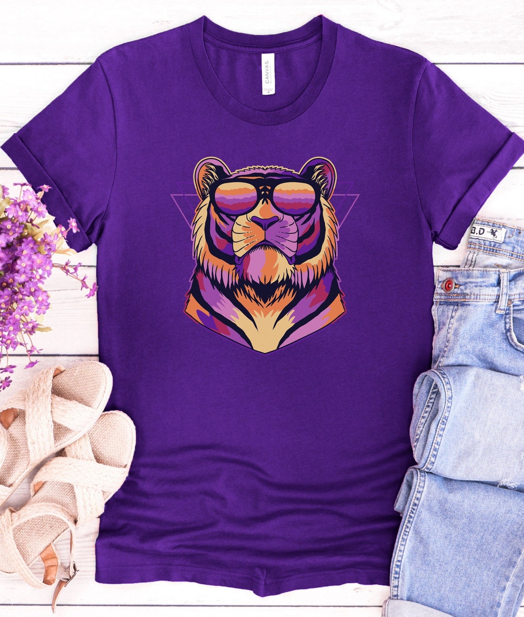 Purple and Gold Tigers Shirt, Tiger Face T-shirt, Tigers Game Day ...