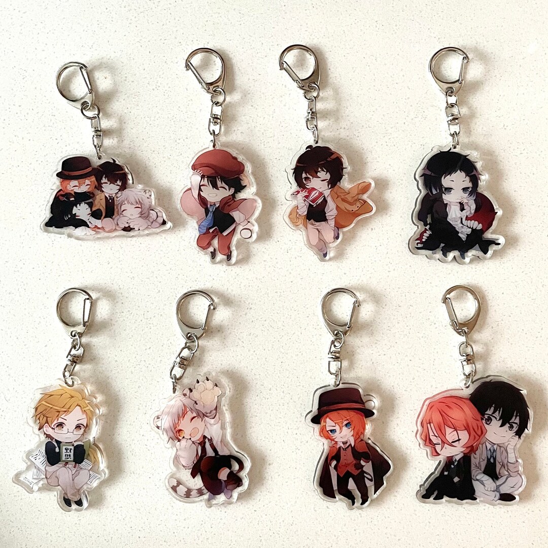 Bungou Stray Dogs Acrylic Keychain, Dazai, Akutagawa, Anime Keychain ...