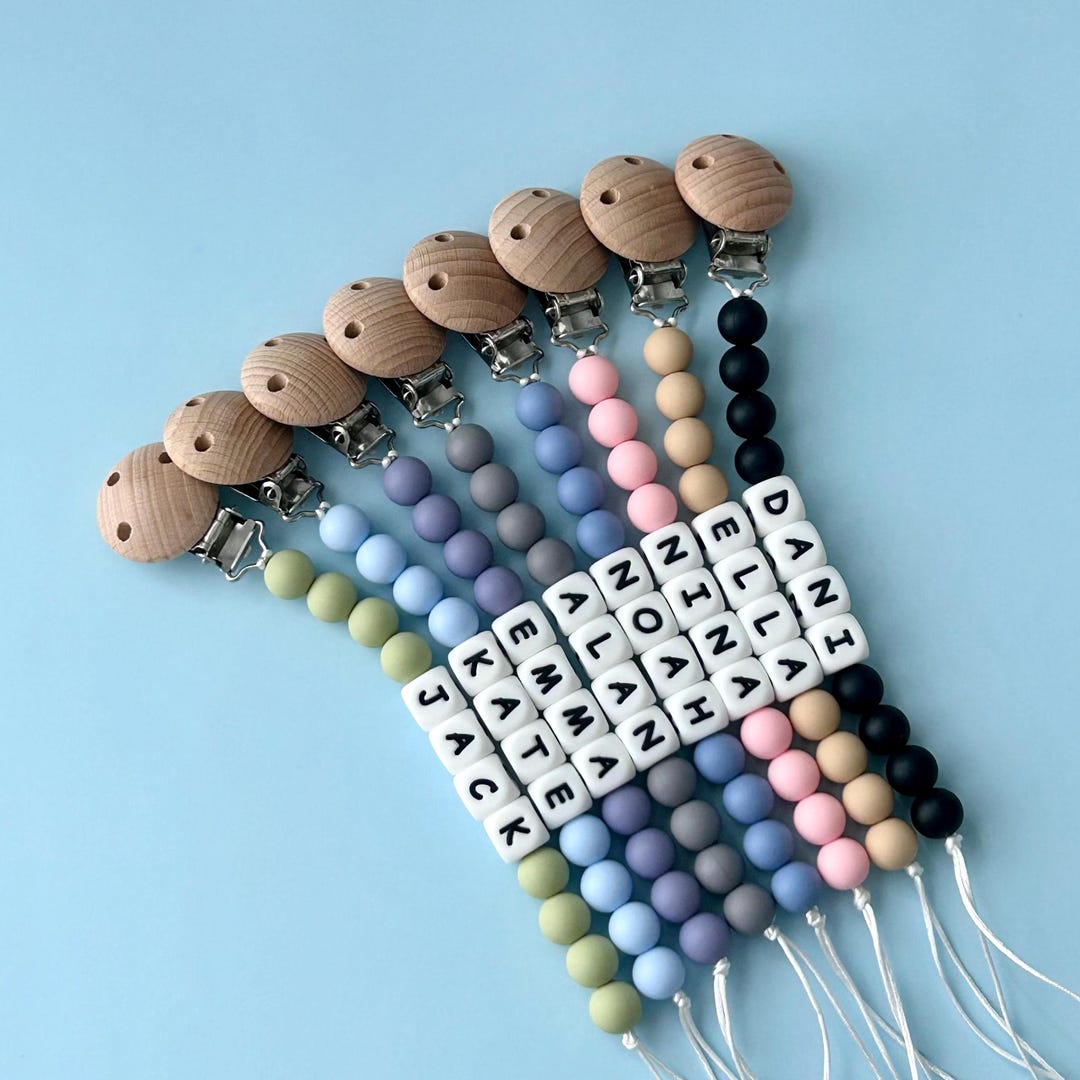 Personalized Pacifier Clip, Custom Soother Clip, Custom Pacifier Holder ...