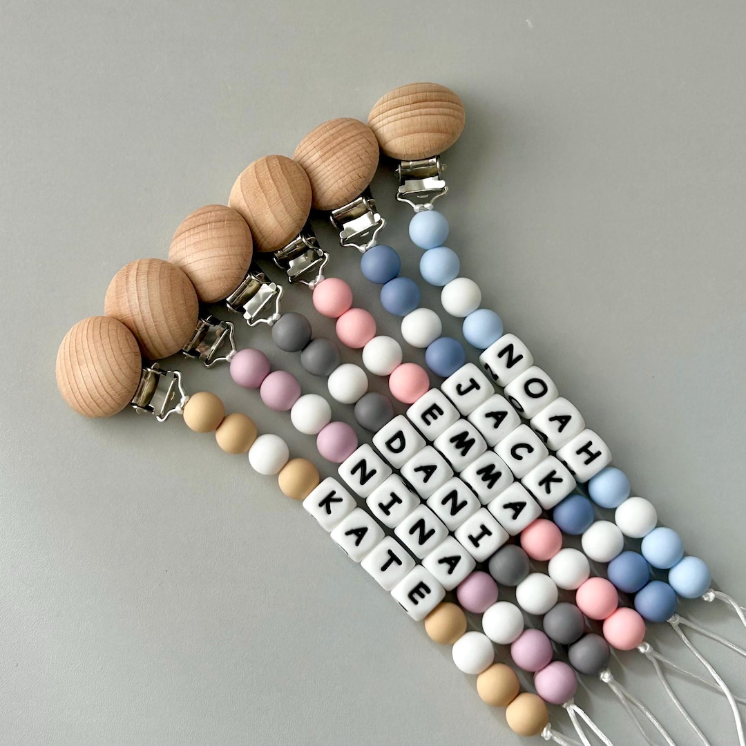 Personalized Pacifier Clip, Custom Soother Clip, Custom Pacifier Clip ...
