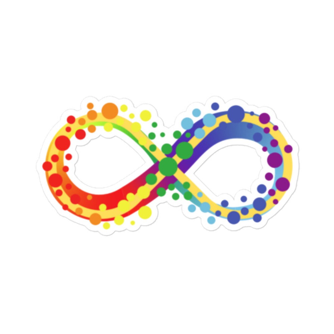 Neurospicy Neurodivergent Golden Rainbow Infinity Symbol Bubble-free ...
