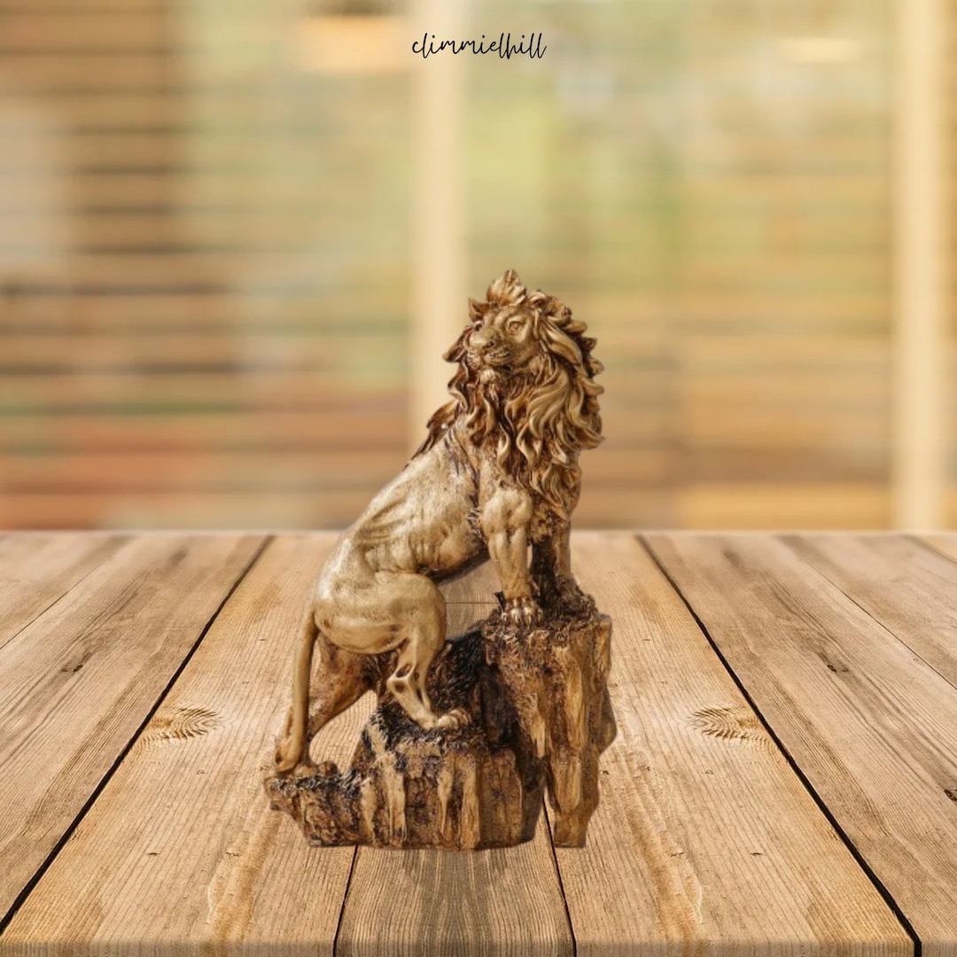 Collectible Resin Antique Design Rock Lion Ornament Lion on - Etsy