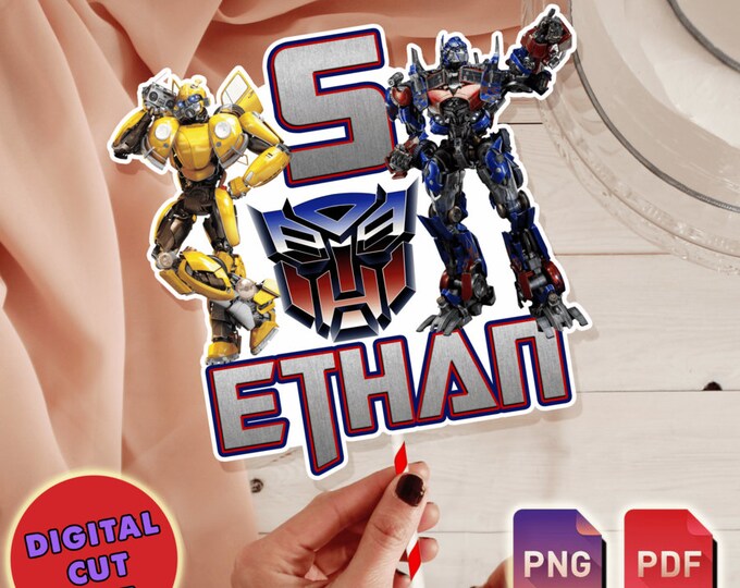 Transformers Digital Cake Topper, Bumble Bee and Optimus Printable Cake ...