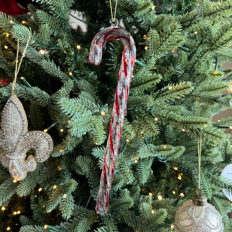 Glass Candy Cane Ornament - Etsy