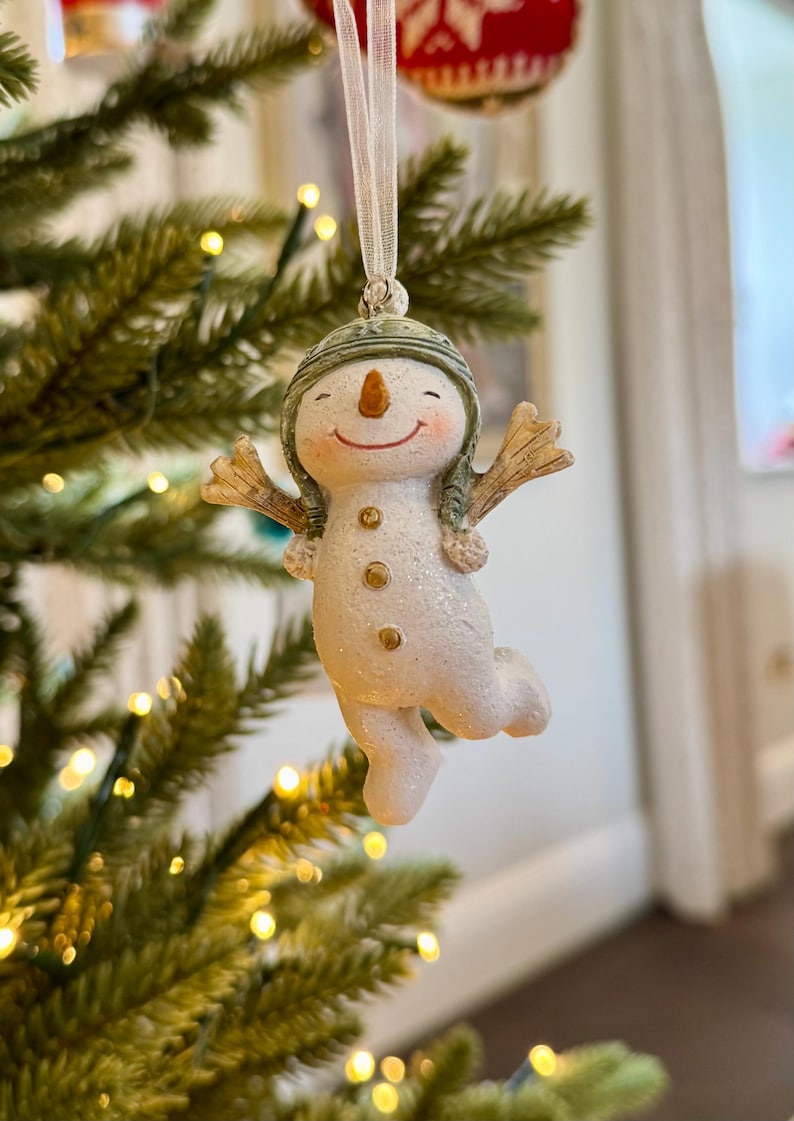 Mini Snowmen Christmas Tree Decorations - Hand Painted Festive Bauble ...