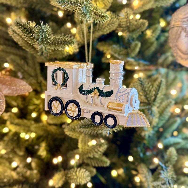 Vintage Gold Train Ornament - Etsy UK