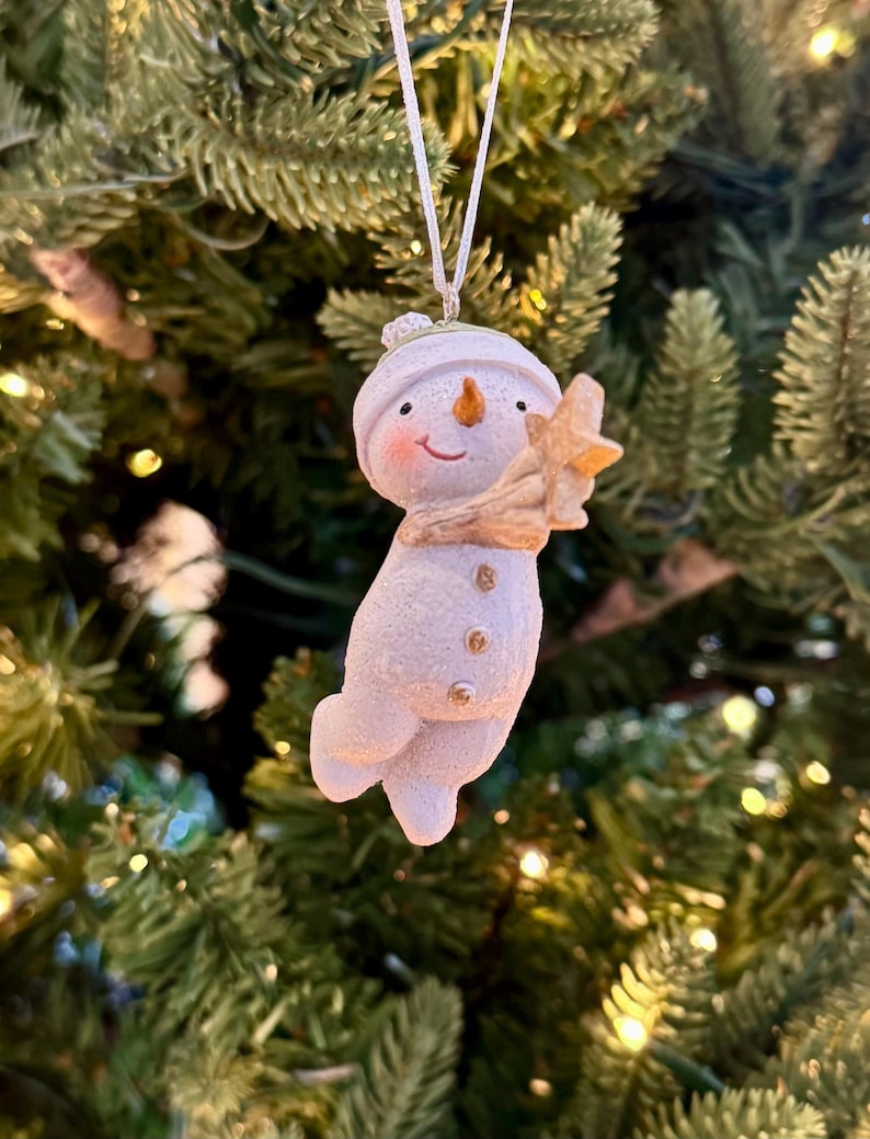 Mini Snowmen Christmas Tree Decorations - Hand Painted Festive Bauble ...