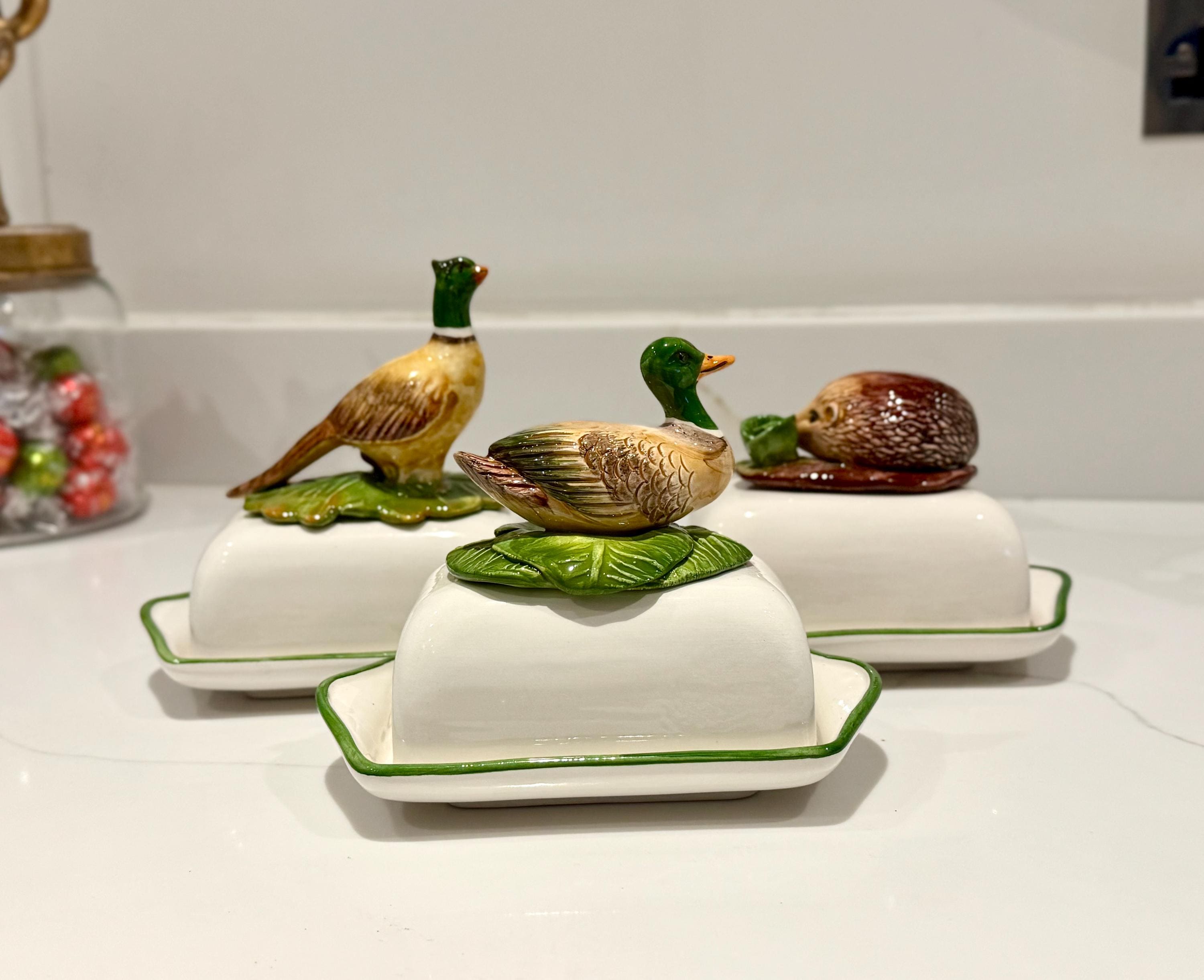 Hand Painted Ceramic Animal Butter Dish - Etsy