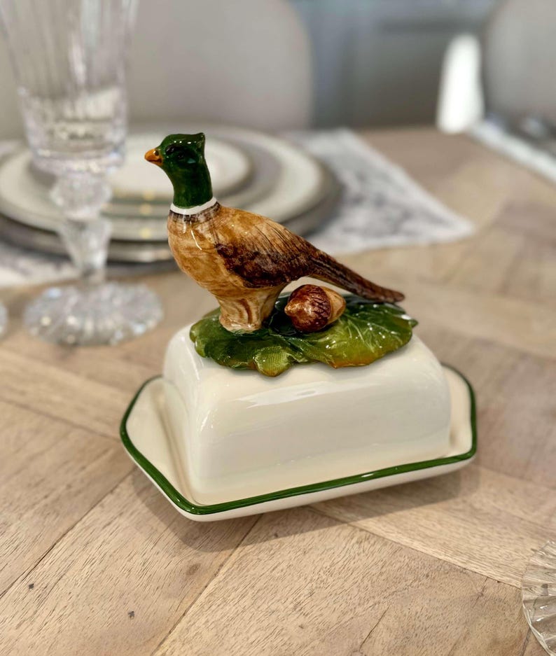 Hand Painted Ceramic Animal Butter Dish - Etsy
