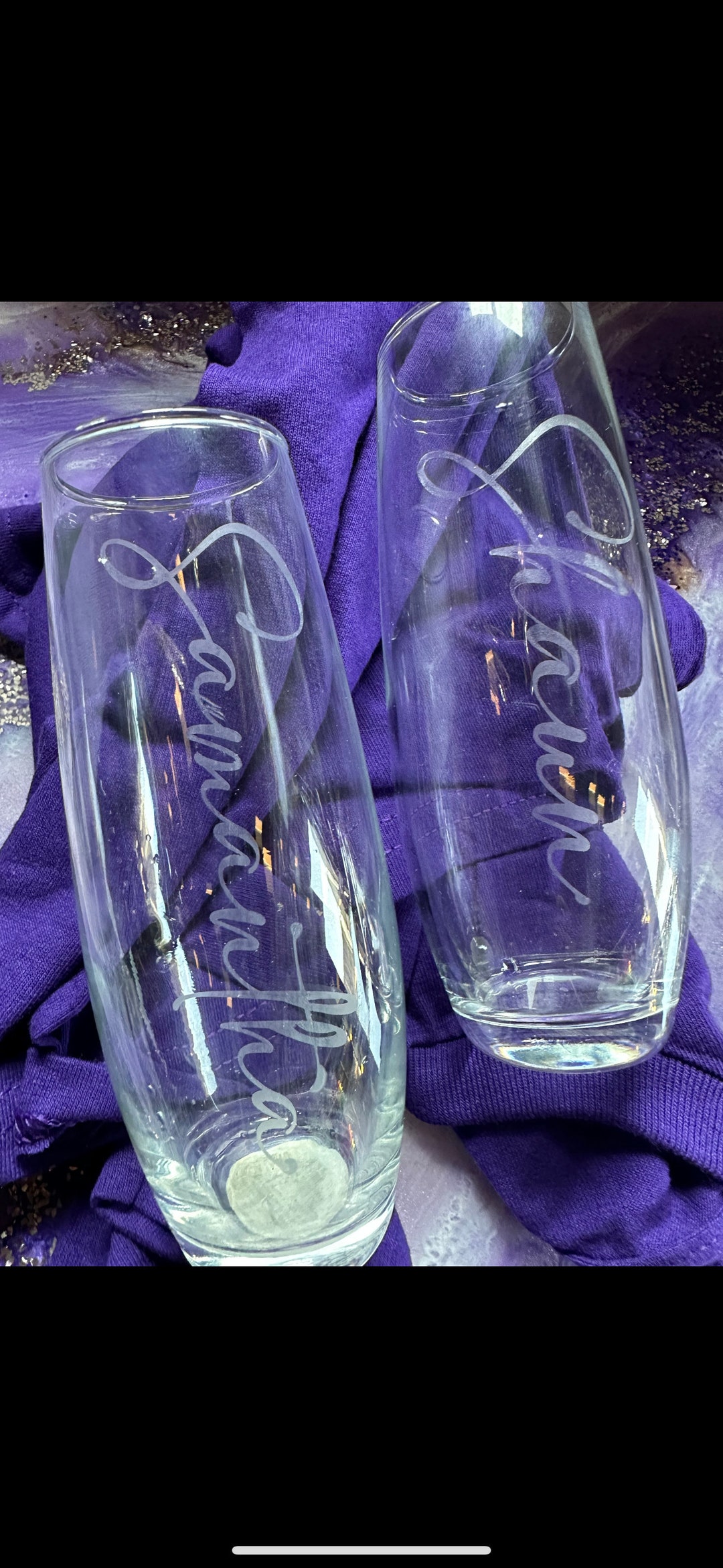 Engraved Glass Set - Etsy