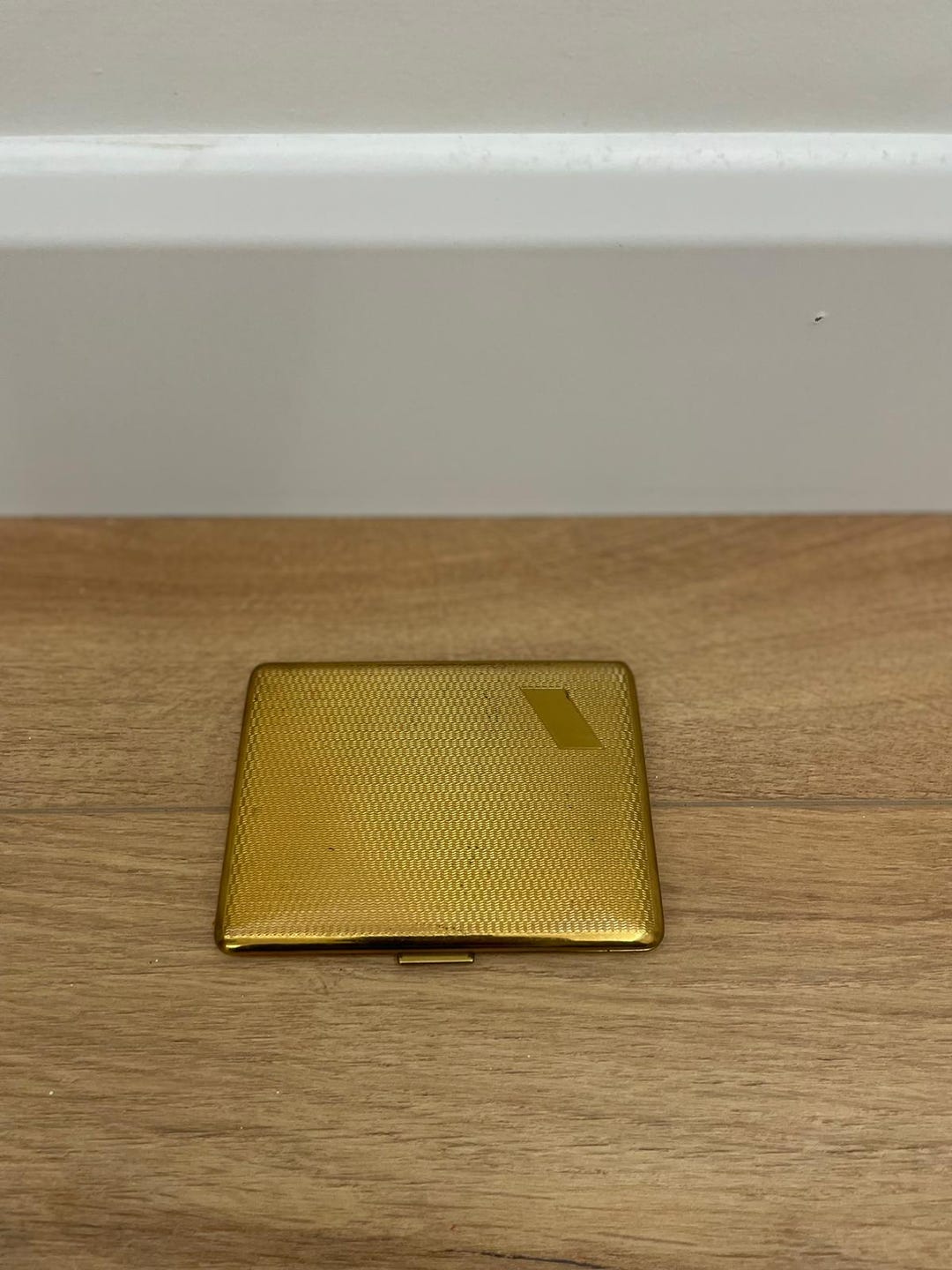 Antique 1920s Gold Cigarette Case, Art Deco British Metal Holder ...