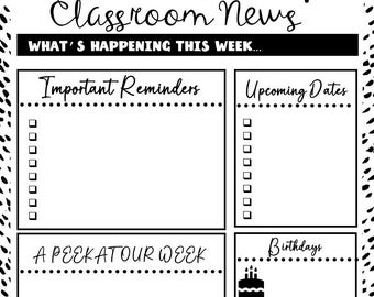 Editable Classroom Newsletter Template in Canva - Etsy