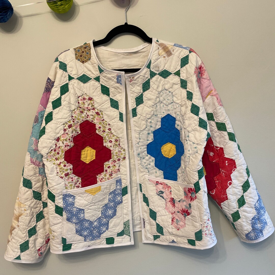 Vintage Quilt Coat Upcycled Jacket Made From Handmade Vintage Quilt ...
